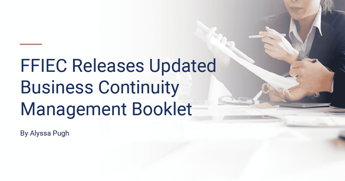 FFIEC Releases Updated Business Continuity Management Booklet - Tandem