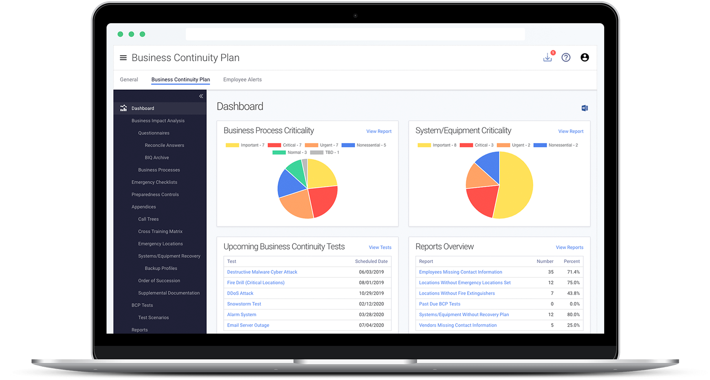 Business Continuity Planning Software - Tandem
